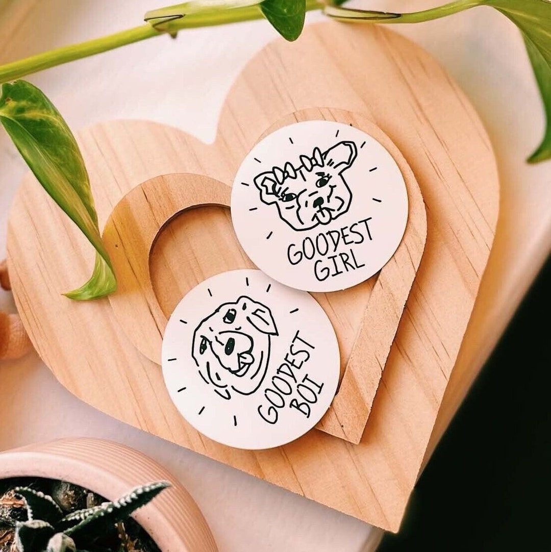 Goodest Boi and Goodest Girl Stickers - Silly Dog Portraits Sticker - Etsy