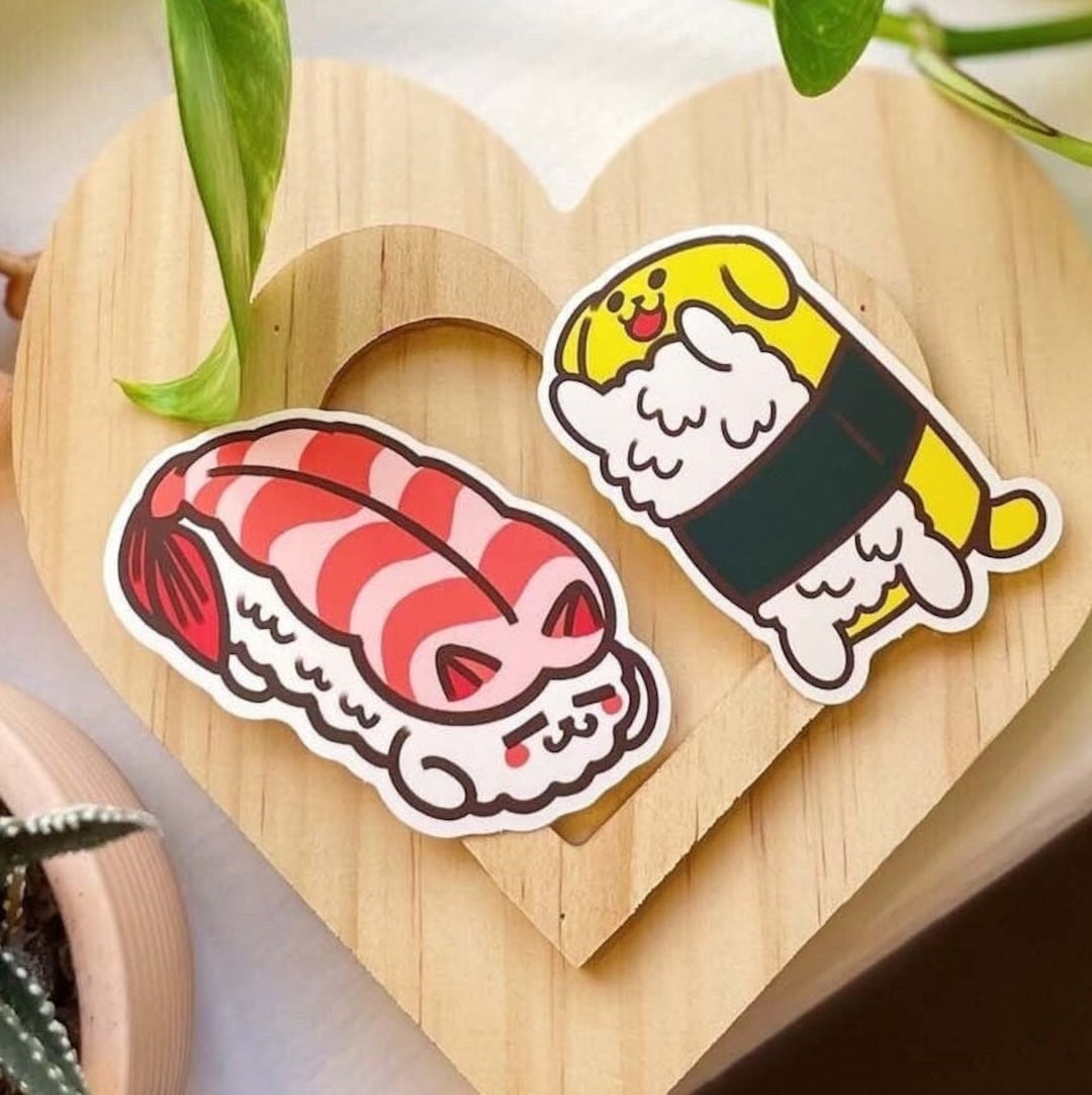 Ebi Kitty and Tamago Doggo Stickers - Etsy