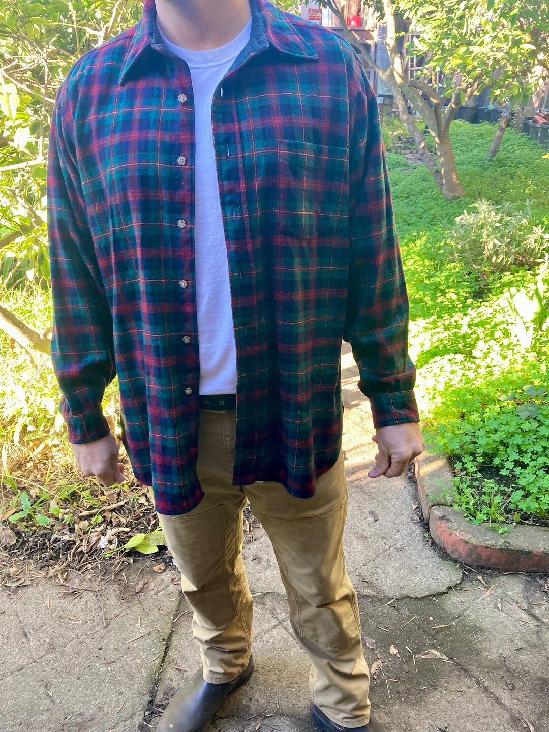 Vintage XL Men's Pendleton Green, Blue, Red - Etsy