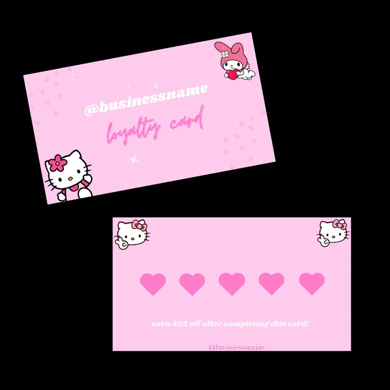 Pink Design Loyalty Cards - Etsy