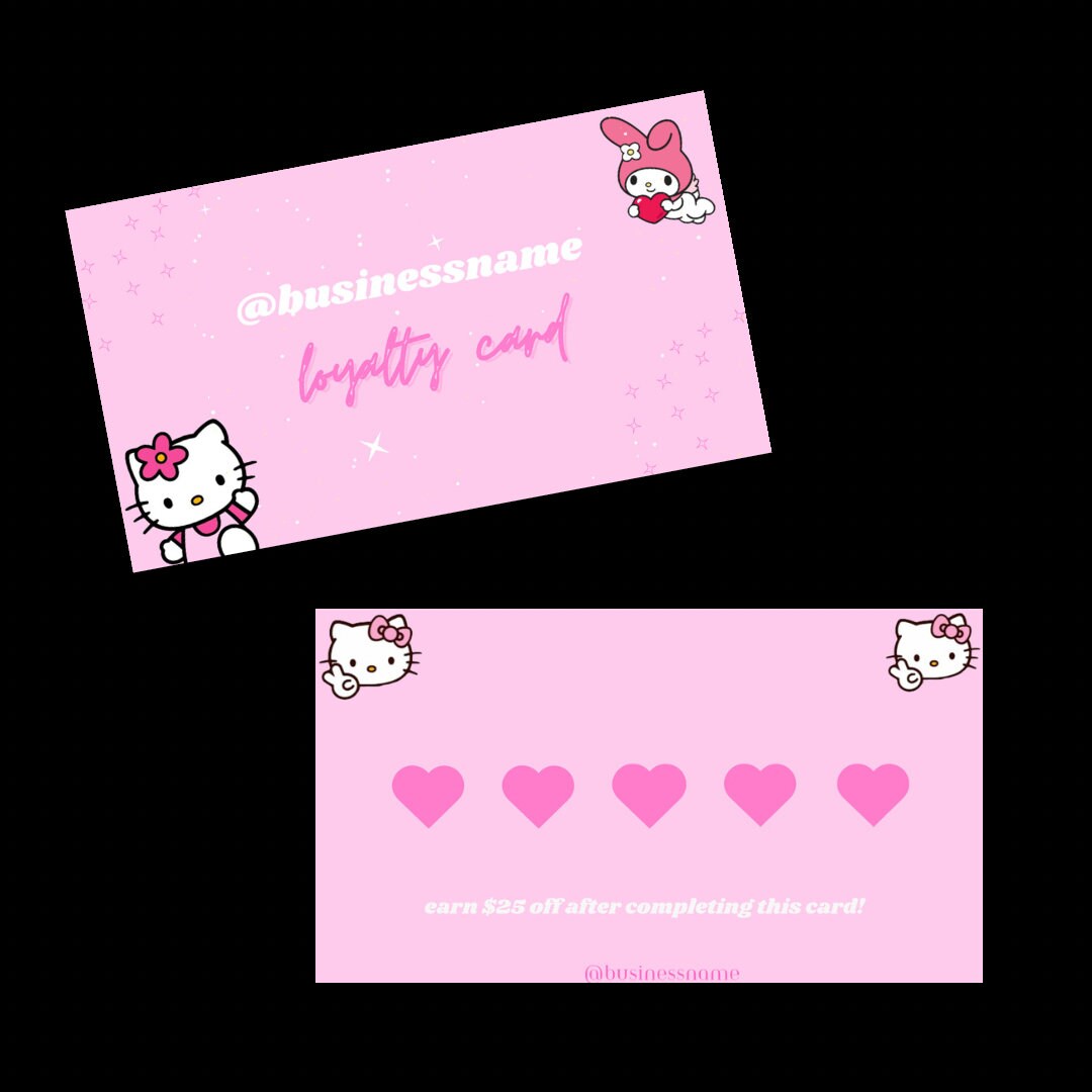 Pink Design Loyalty Cards - Etsy