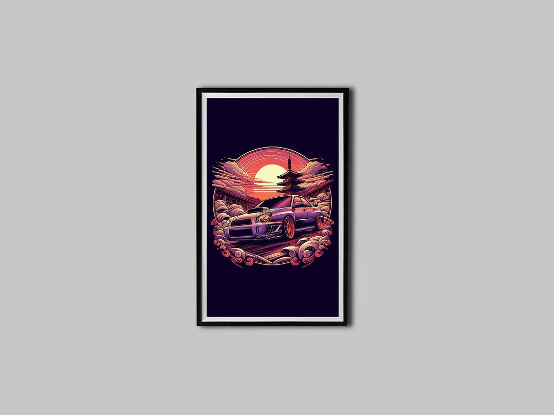 JDM Poster Print, Subaru Impreza WRX Inspired Digital Download, Street ...