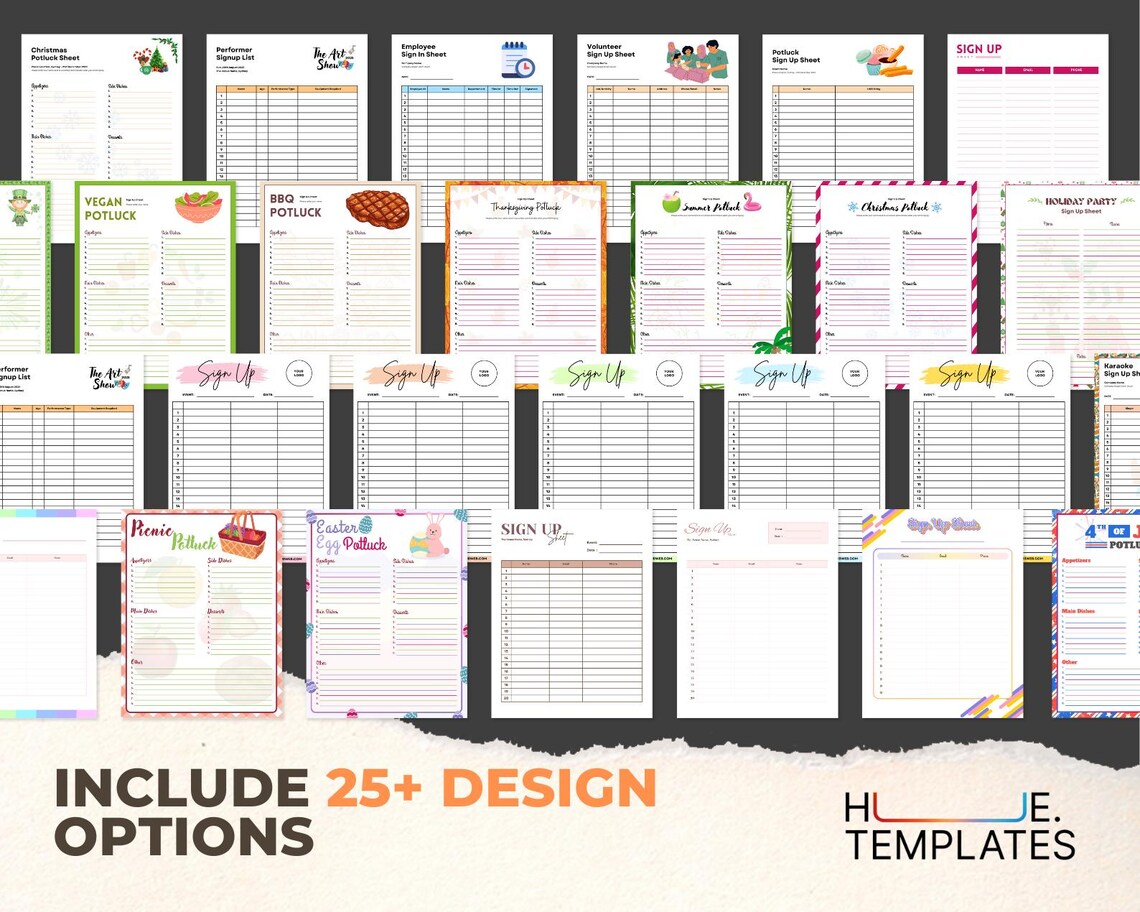 Editable Sign up Sheet Template, Printable Sign up Template, Party Sign ...