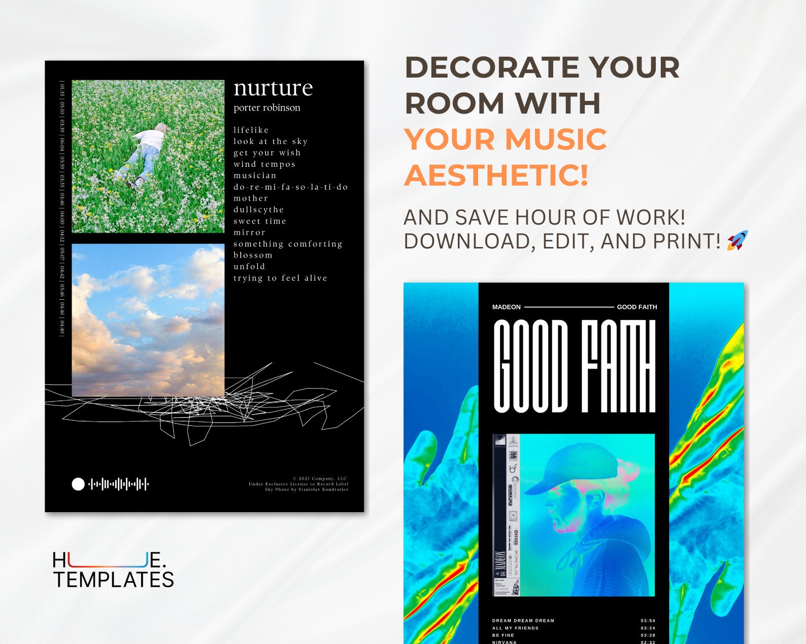 Custom Album Poster Canva Template, Wall Art Print, Custom Gift Decor ...