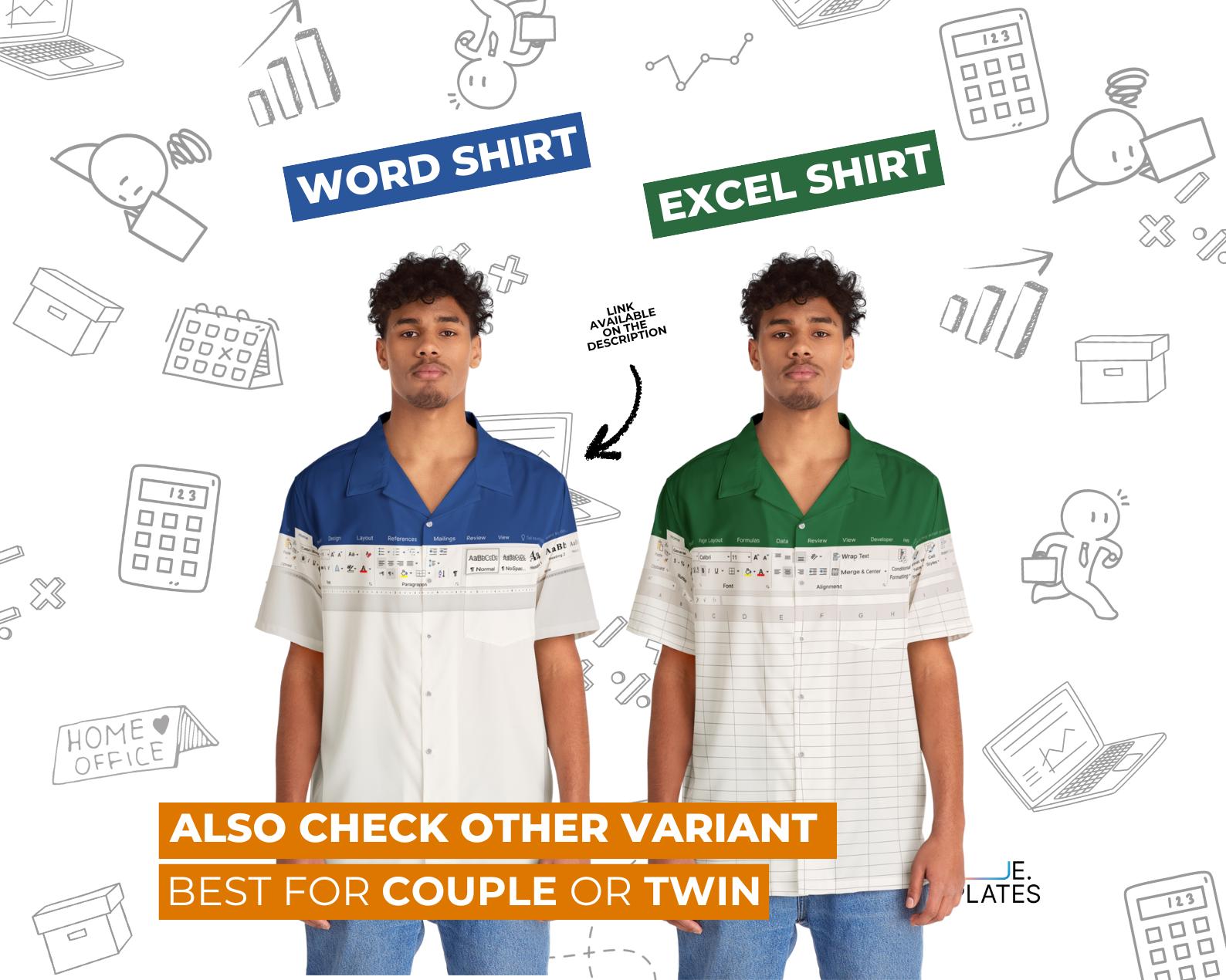 Microsoft Excel Hawaiian Shirt, Fun Summer Apparel, Office Party Outfit ...