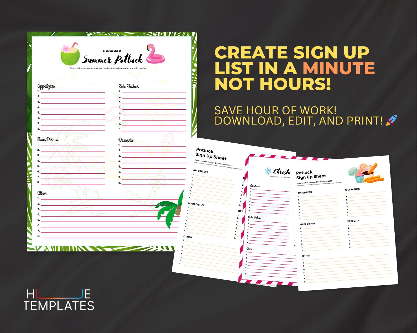 Editable Sign up Sheet Template, Printable Sign up Template, Party Sign ...