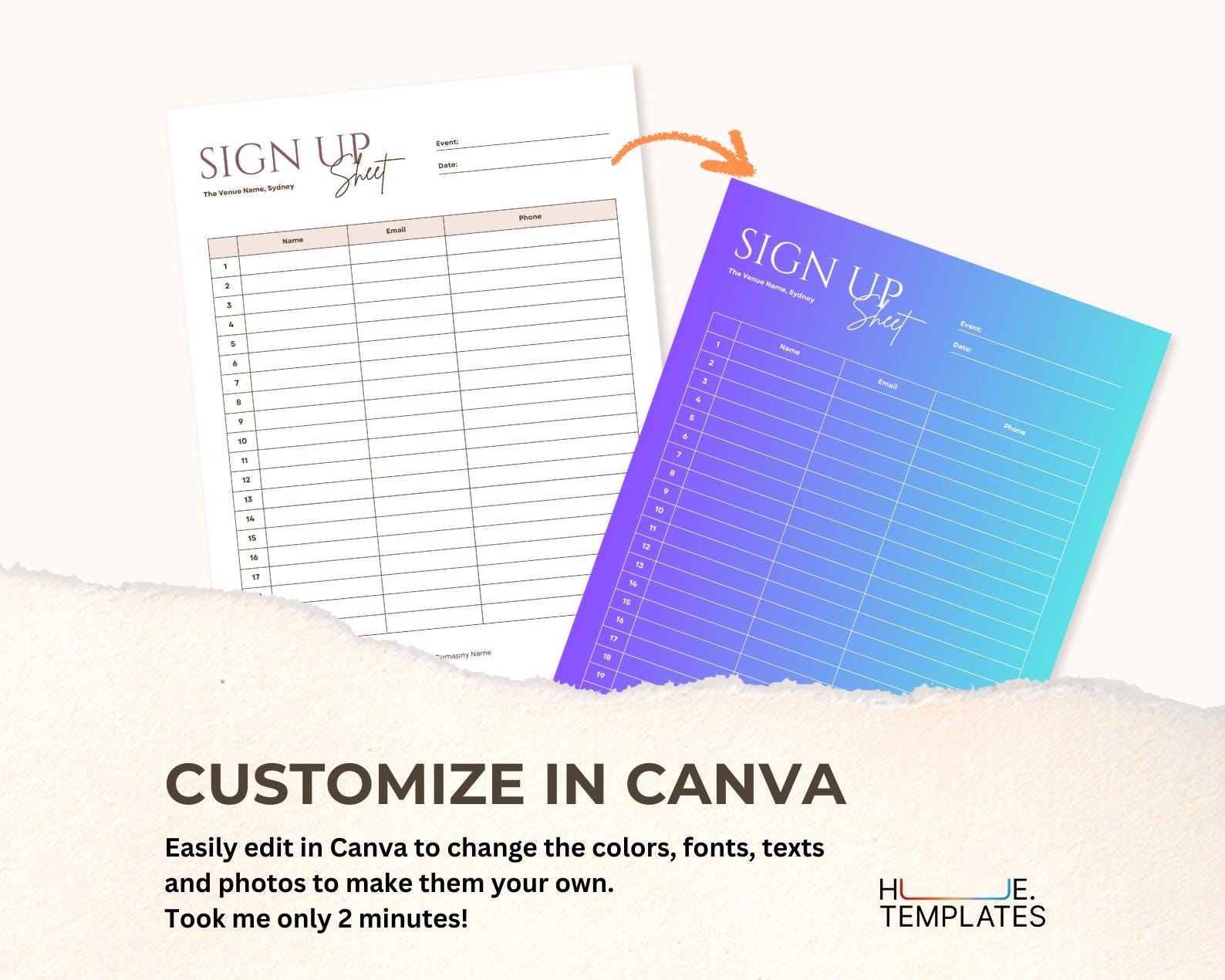 Editable Sign up Sheet Template, Printable Sign up Template, Office ...