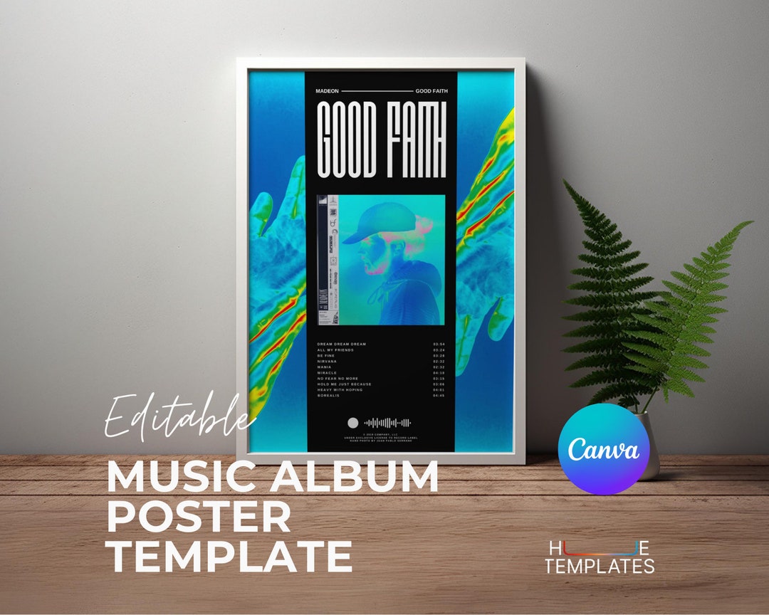 Custom Album Poster Canva Template, Wall Art Print, Custom Gift Decor ...