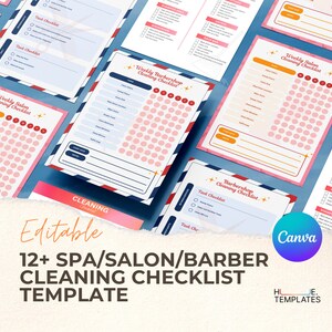 Salon Cleaning Checklist Editable Canva Template, Cleaning Checklist ...