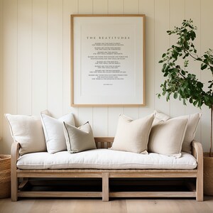 The Beatitudes Minimalist Wall Art, Matthew 5:3-10, Typography Bible ...