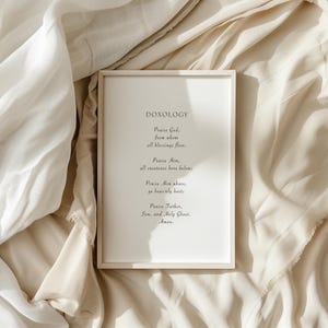 Doxology Minimalist Wall Art, Worship Song Poster, Hymn Lyric ...