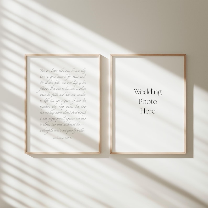 Ecclesiastes 4:9-12 Bible Verse Printable, Two Are Better Than One Wall ...