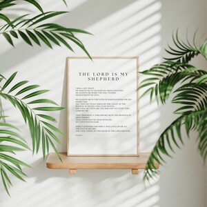 Psalm 23 Minimalist Wall Art, the Lord is My Shepherd, Printable Bible ...