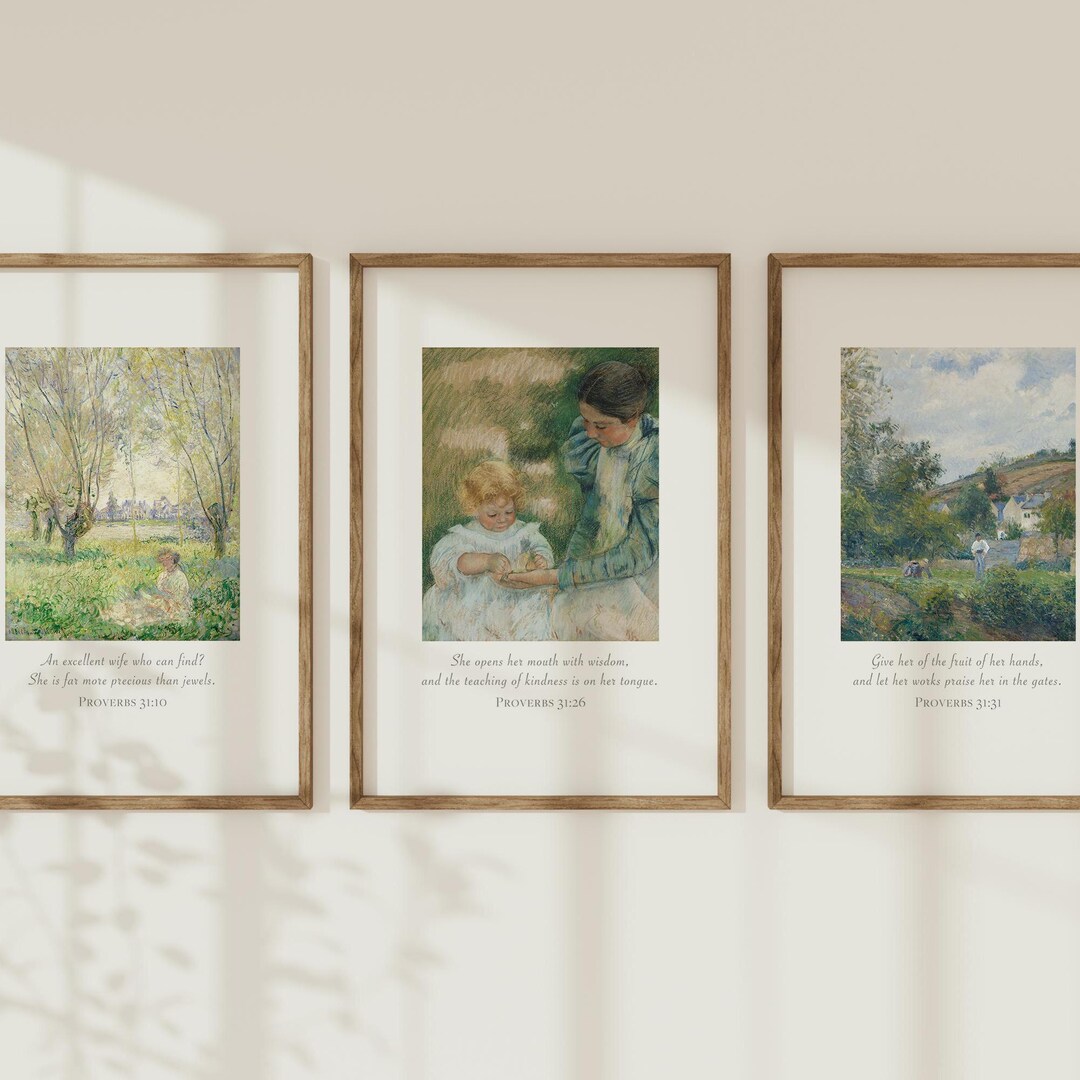 Proverbs 31 Virtuous Woman Wall Art Collection, Christian Mother's Day ...