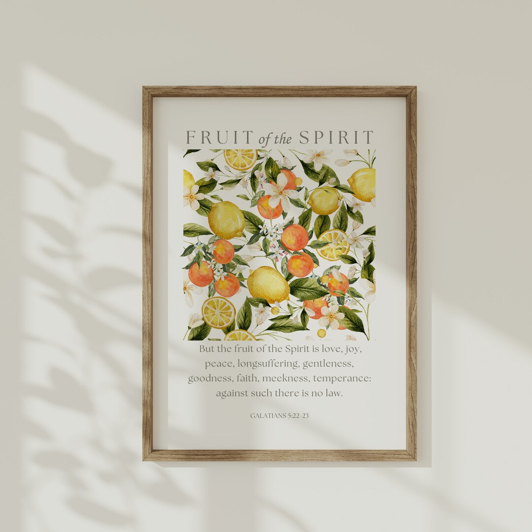 Fruit of the Spirit Citrus Wall Art, Galatians 5:22-23, Printable Bible ...
