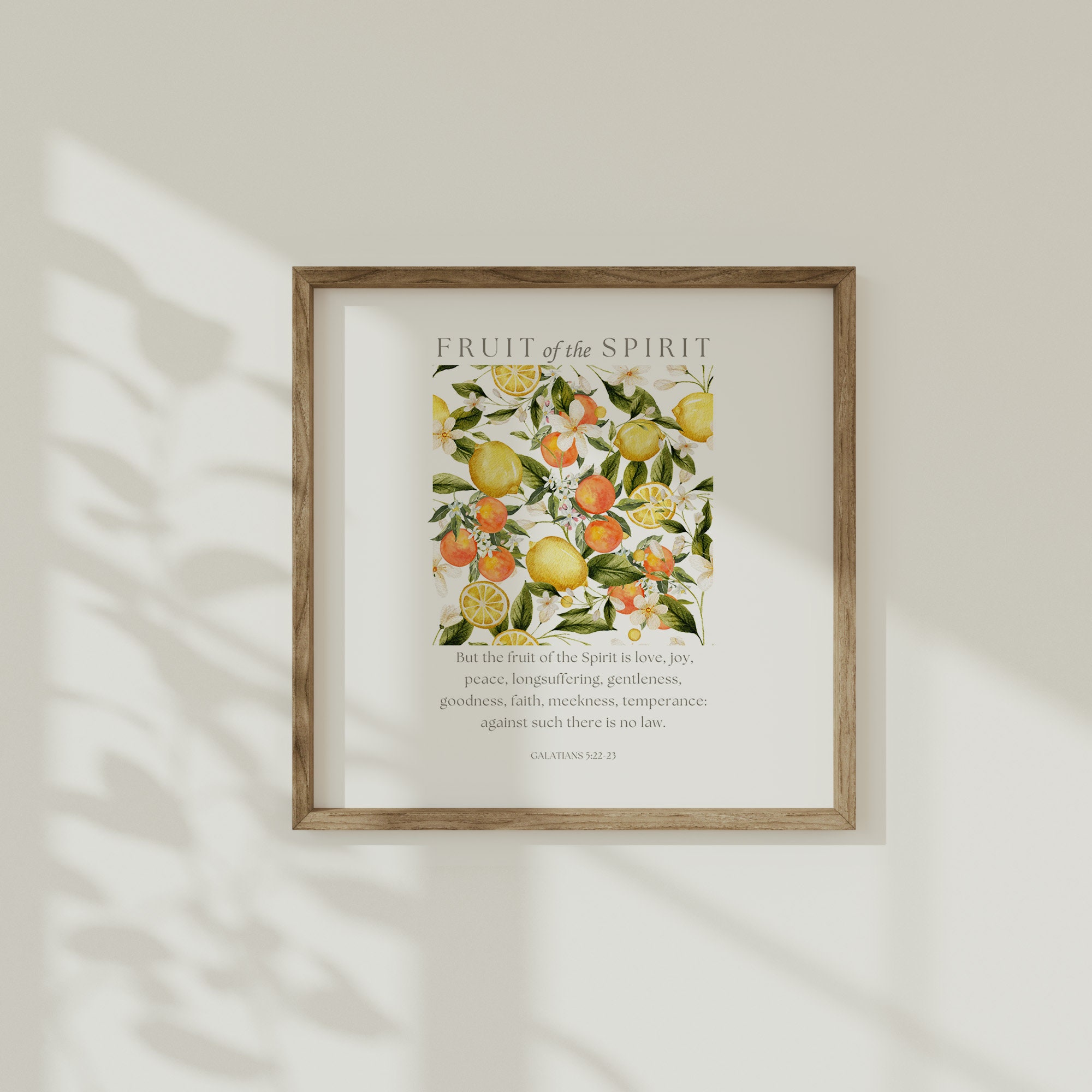 Fruit of the Spirit Citrus Wall Art, Galatians 5:22-23, Printable Bible ...