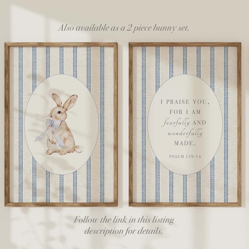 Christian Boy Nursery Printables: Vintage Teddy Bunny Bible Verse Art ...