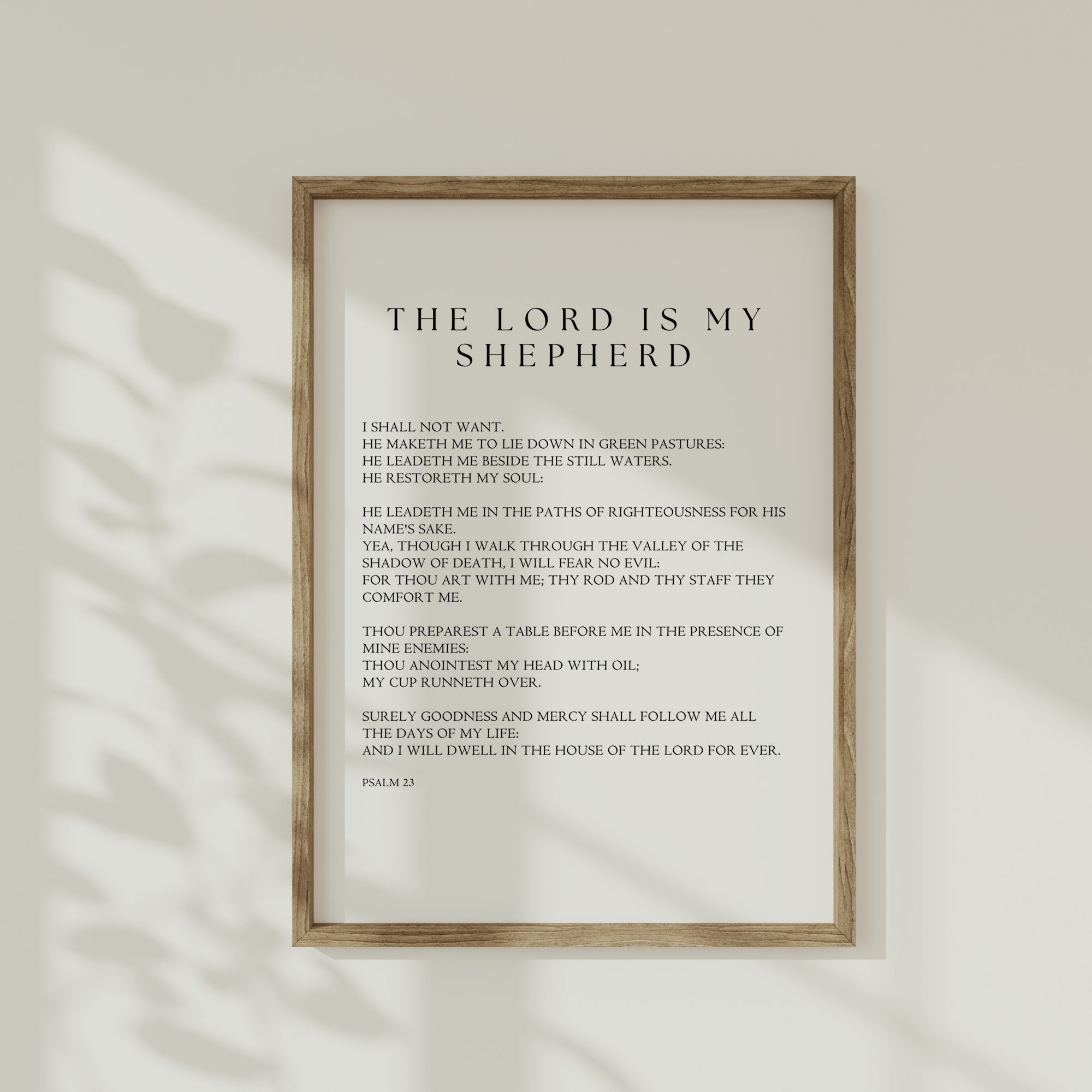 Psalm 23 Minimalist Wall Art, the Lord is My Shepherd, Printable Bible ...