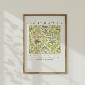 Corinthians Easter Bible Verse Printable, Botanical Wall Art, Vintage ...