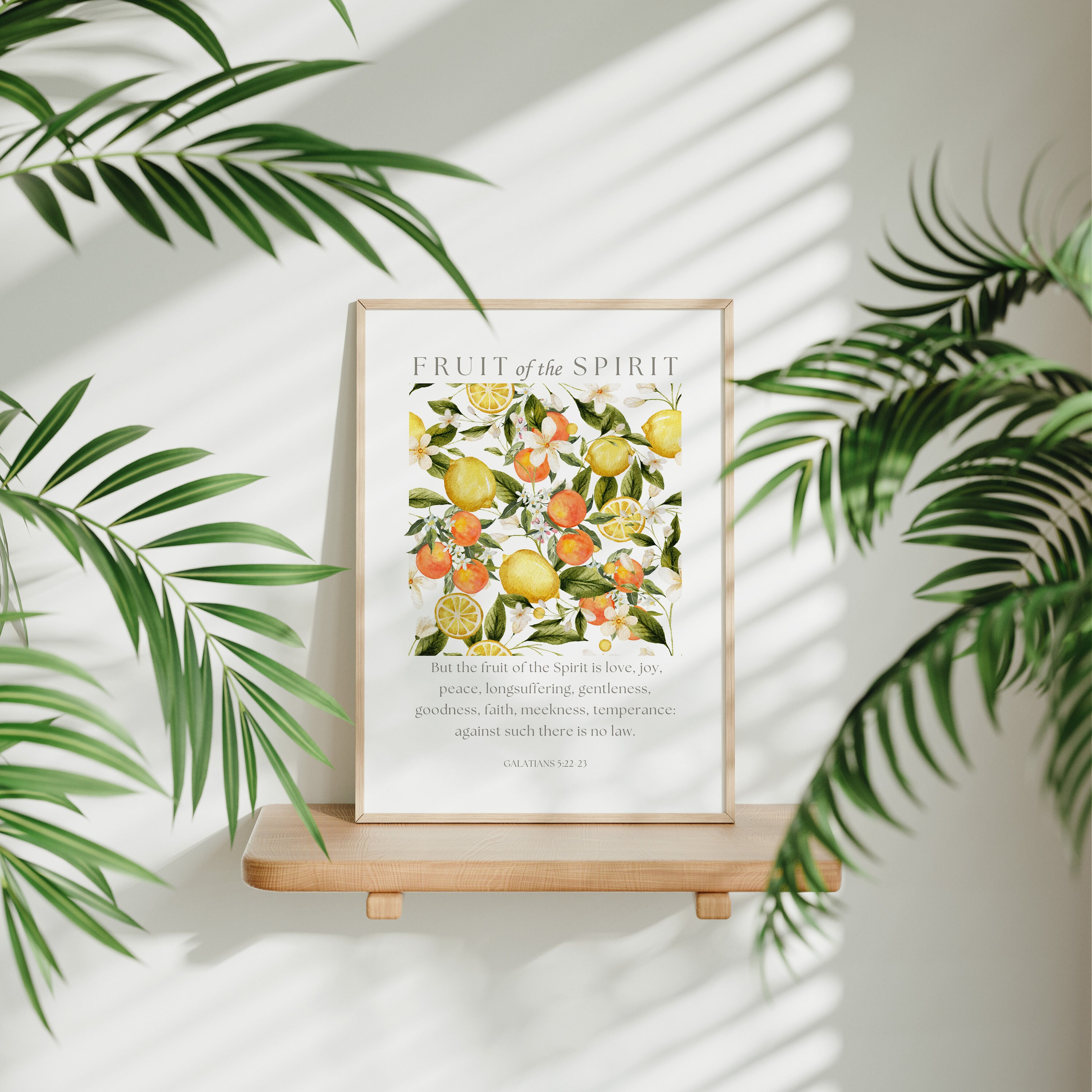 Fruit of the Spirit Citrus Wall Art, Galatians 5:22-23, Printable Bible ...