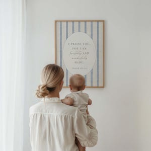 Christian Nursery Set of 2, Bunny Bible Verse Printable, Blue Baby Boy ...