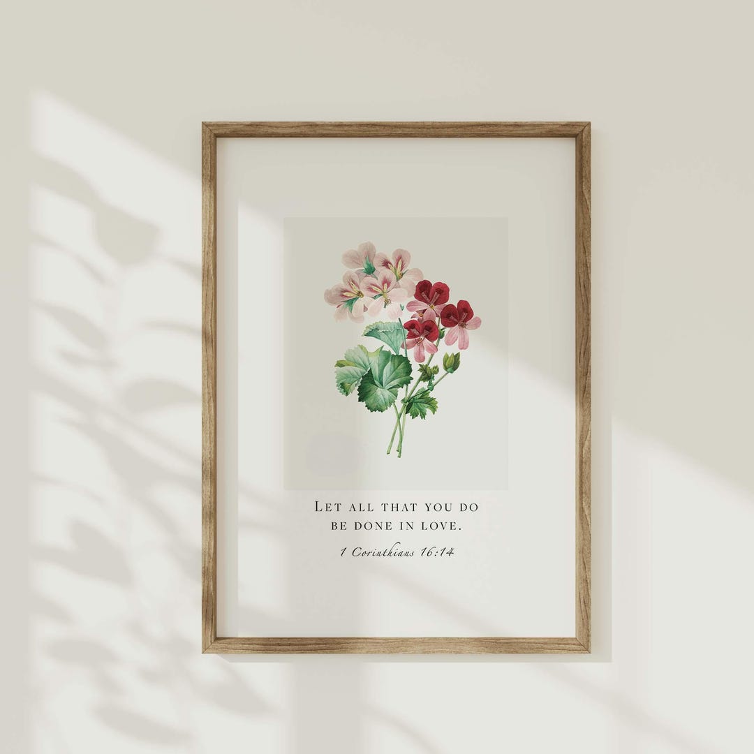 Valentines Day Scripture, 1 Corinthians 16:14 Bible Poster, Love Bible ...