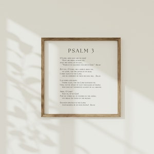 Psalm 3 Minimalist Wall Art, Typography Bible Print, Calming Bible ...