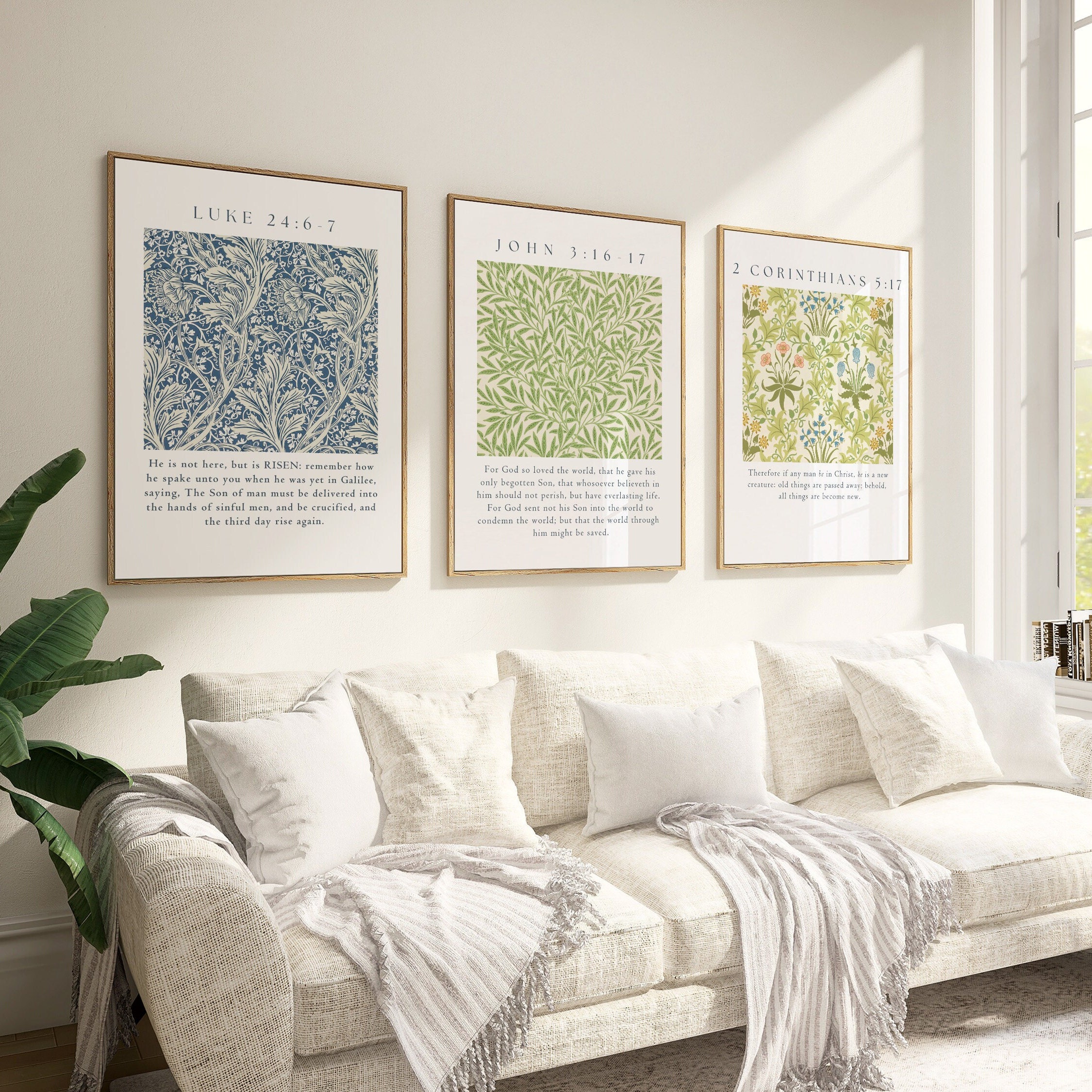 Corinthians Easter Bible Verse Printable, Botanical Wall Art, Vintage ...