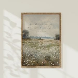 Wildflower Bible Verse Wall Art Collection: Vintage Floral Scripture ...
