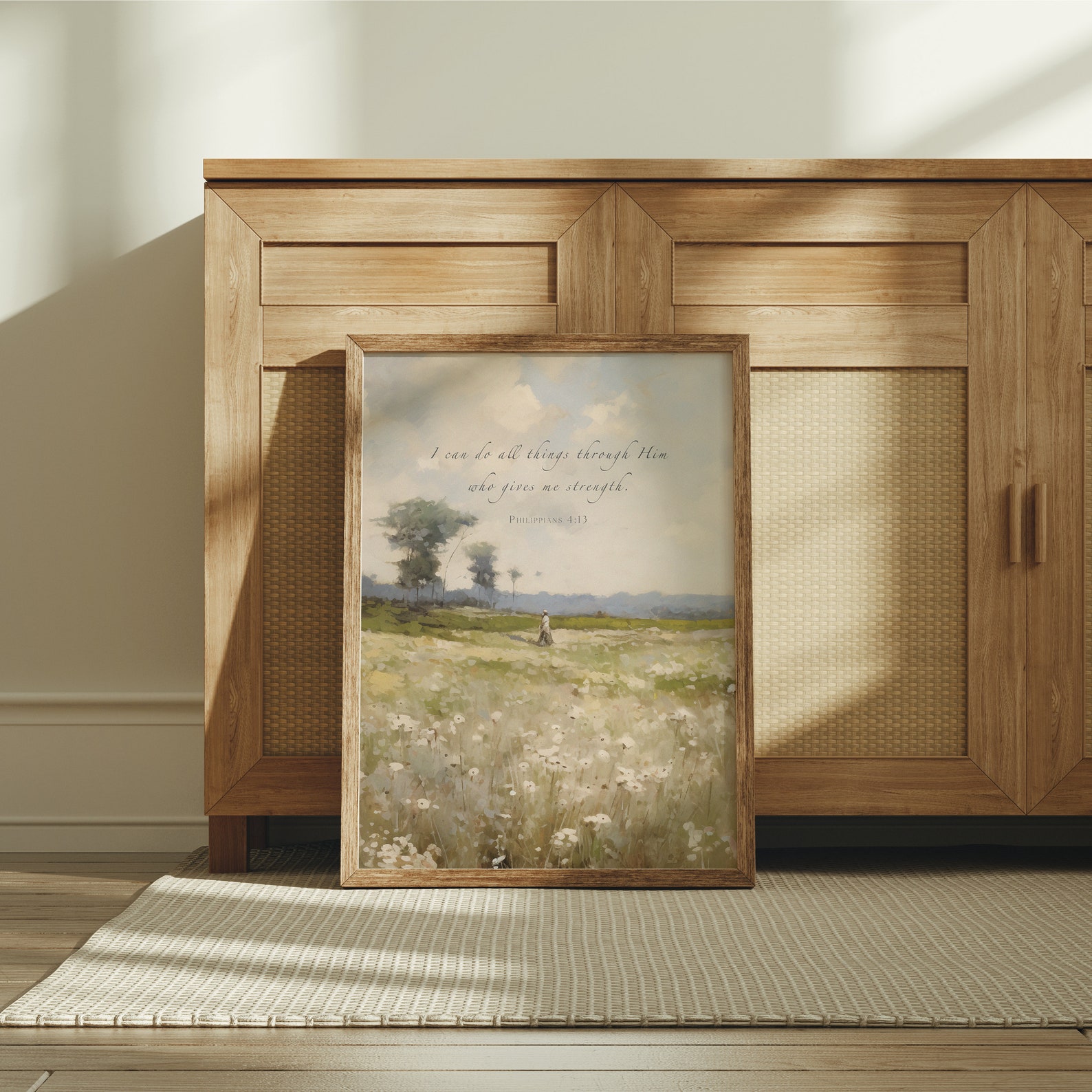 Philippians 4:13 Wildflower Wall Art, Farmhouse Floral Wall Art ...