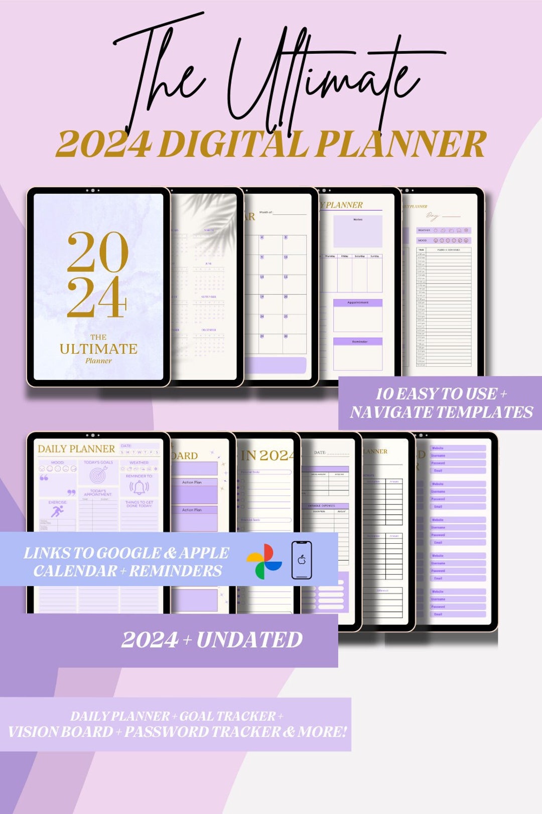 The Ultimate Planner 2024 Undated, Daily Planner, Weekly Planner, iPad ...
