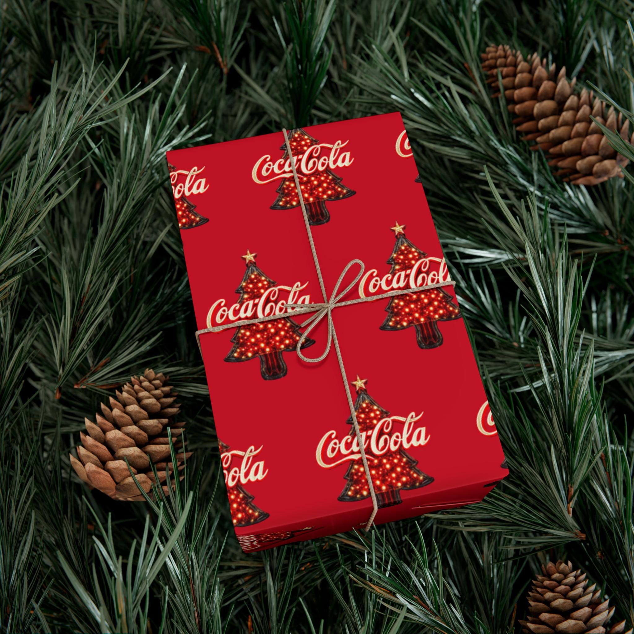 Coca-cola Themed Wrapping Paper (dark Red) - Etsy