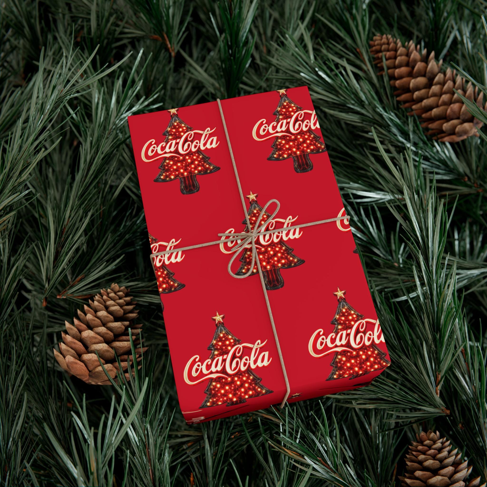 Coca-cola Themed Wrapping Paper (dark Red) - Etsy