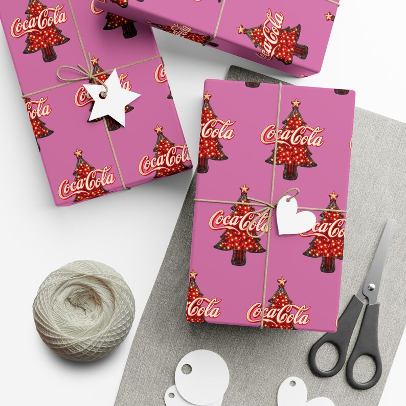 2024 Coca-cola Themed Wrapping Paper pink - Etsy
