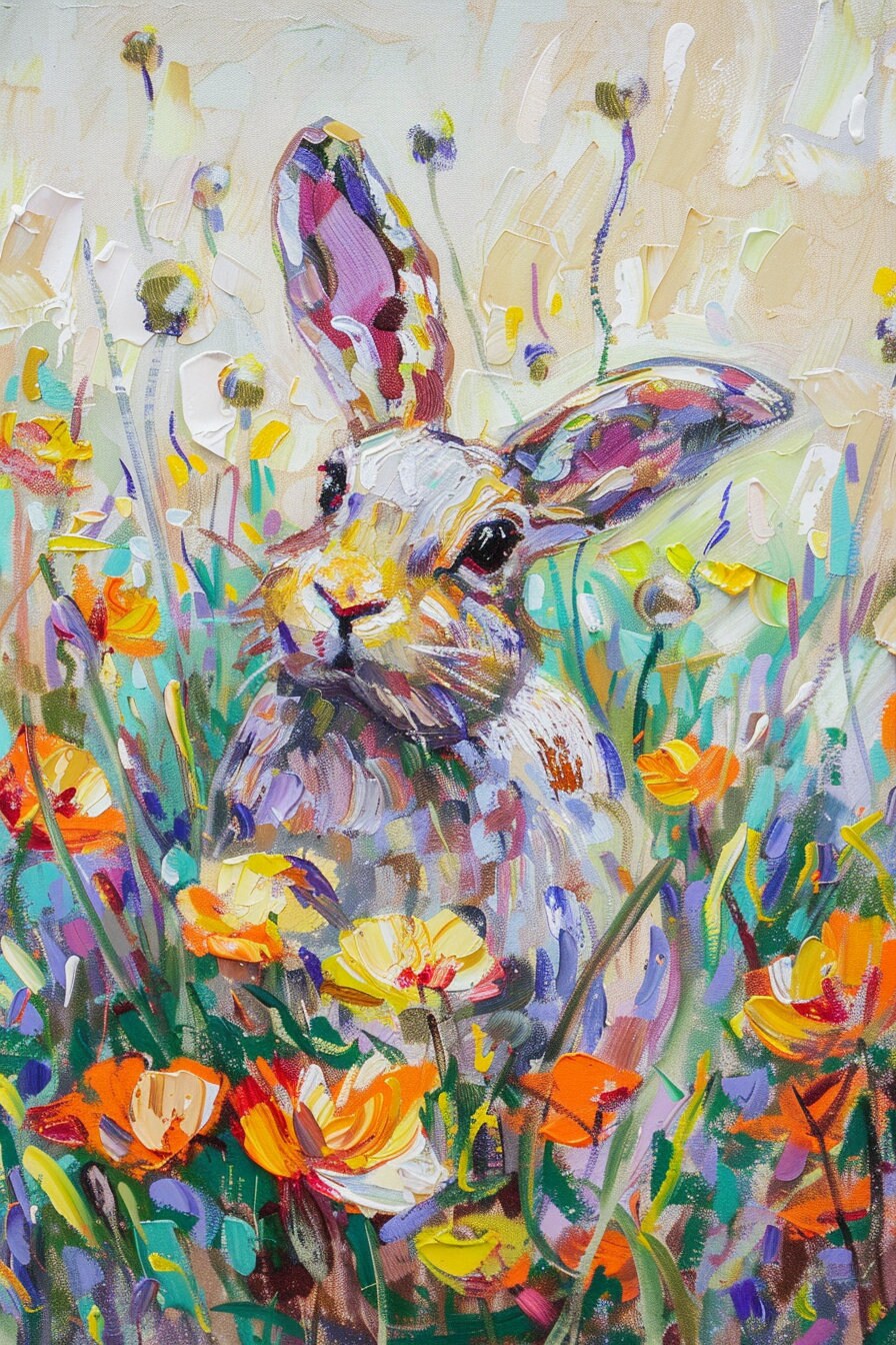 Oil Painting | Animal Painting | Rabbit | Post-impressionism Art ...