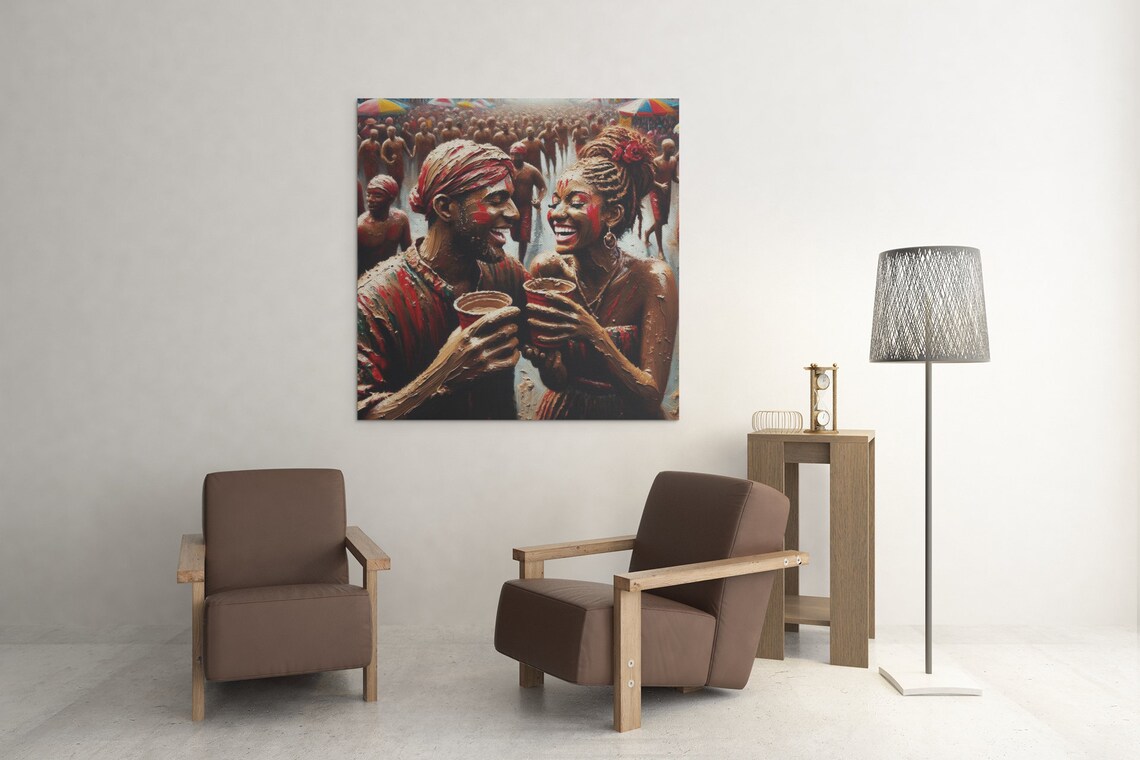 Art Print of Jouvert Morning, Afro-caribbean Couple, Oil Finish, West ...