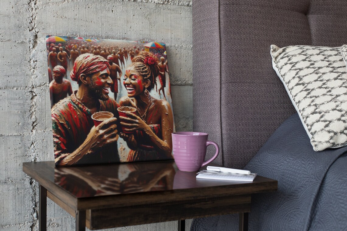 Art Print of Jouvert Morning, Afro-caribbean Couple, Oil Finish, West ...