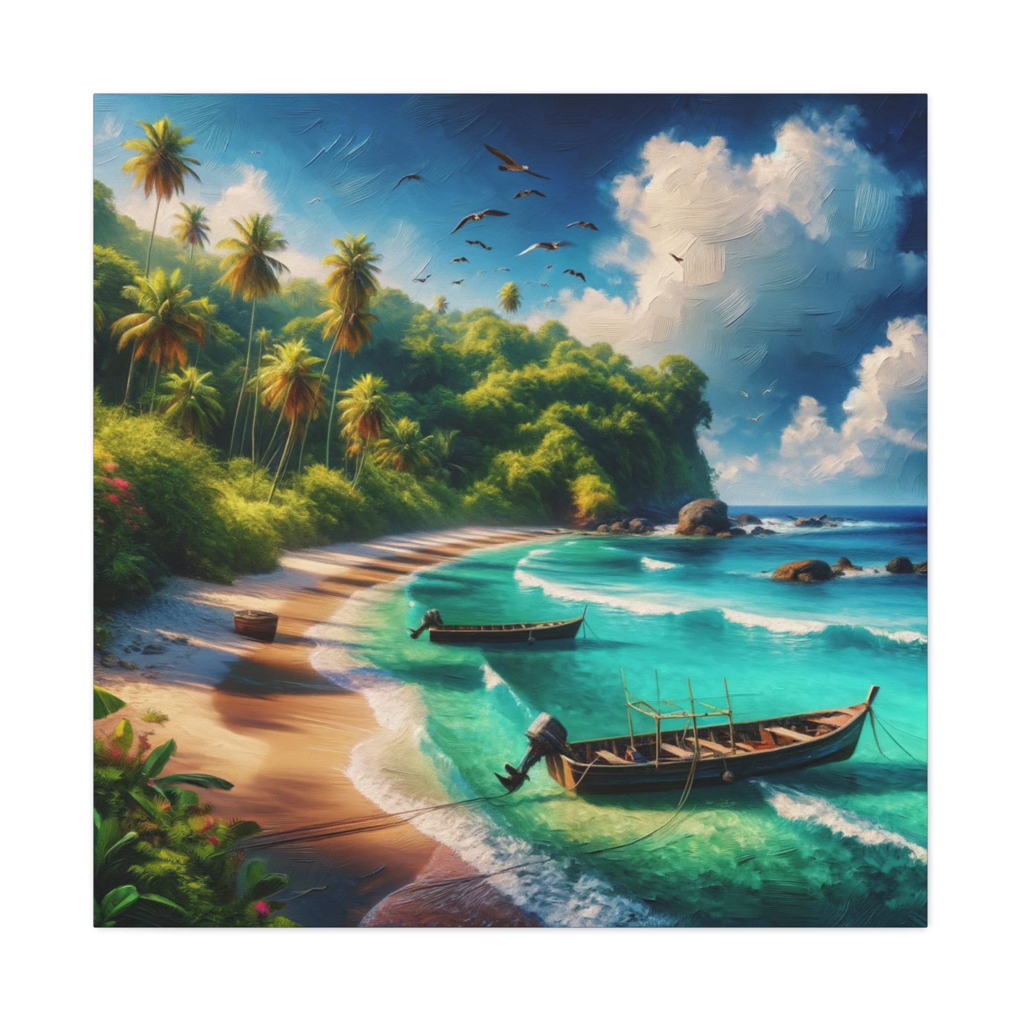 Art Print3 of Caribbean Beach Scene, Swallows Beach, Tobago, West ...