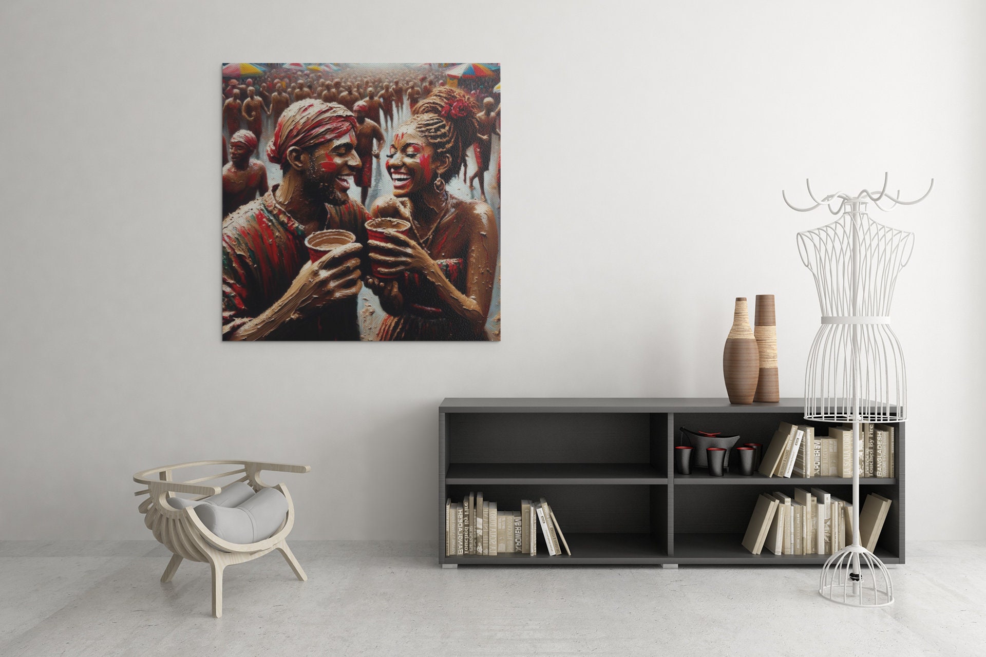 Art Print of Jouvert Morning, Afro-caribbean Couple, Oil Finish, West ...