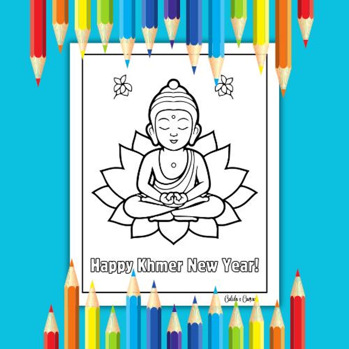 Cambodian New Year Coloring Page 3 Page Bundle Coloring Pages for 2025 ...