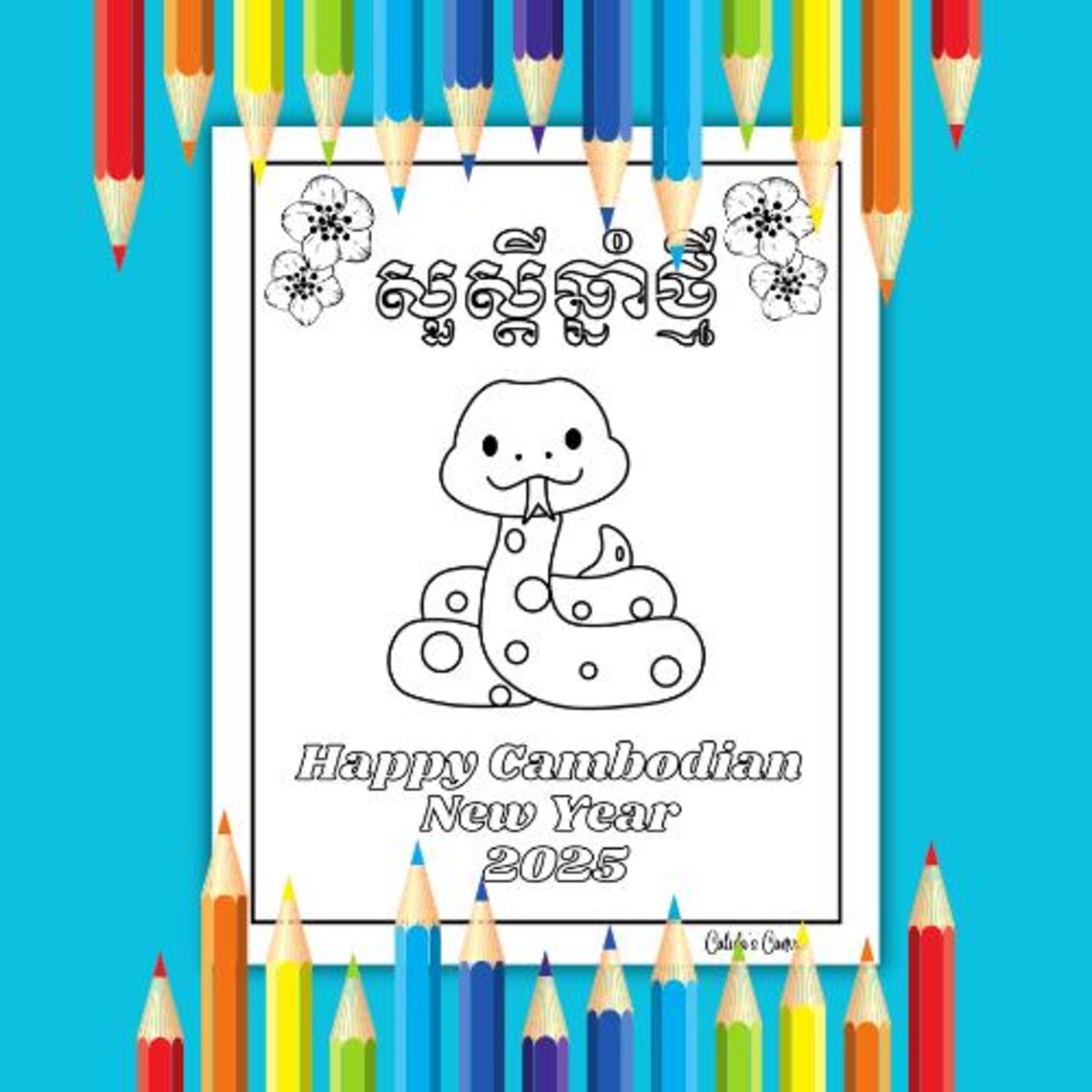 Cambodian New Year Coloring Page 3 Page Bundle Coloring Pages for 2025 ...