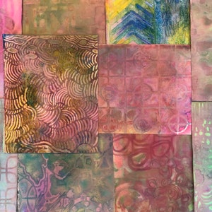 Hand Dyed, Stenciled Papers - Etsy