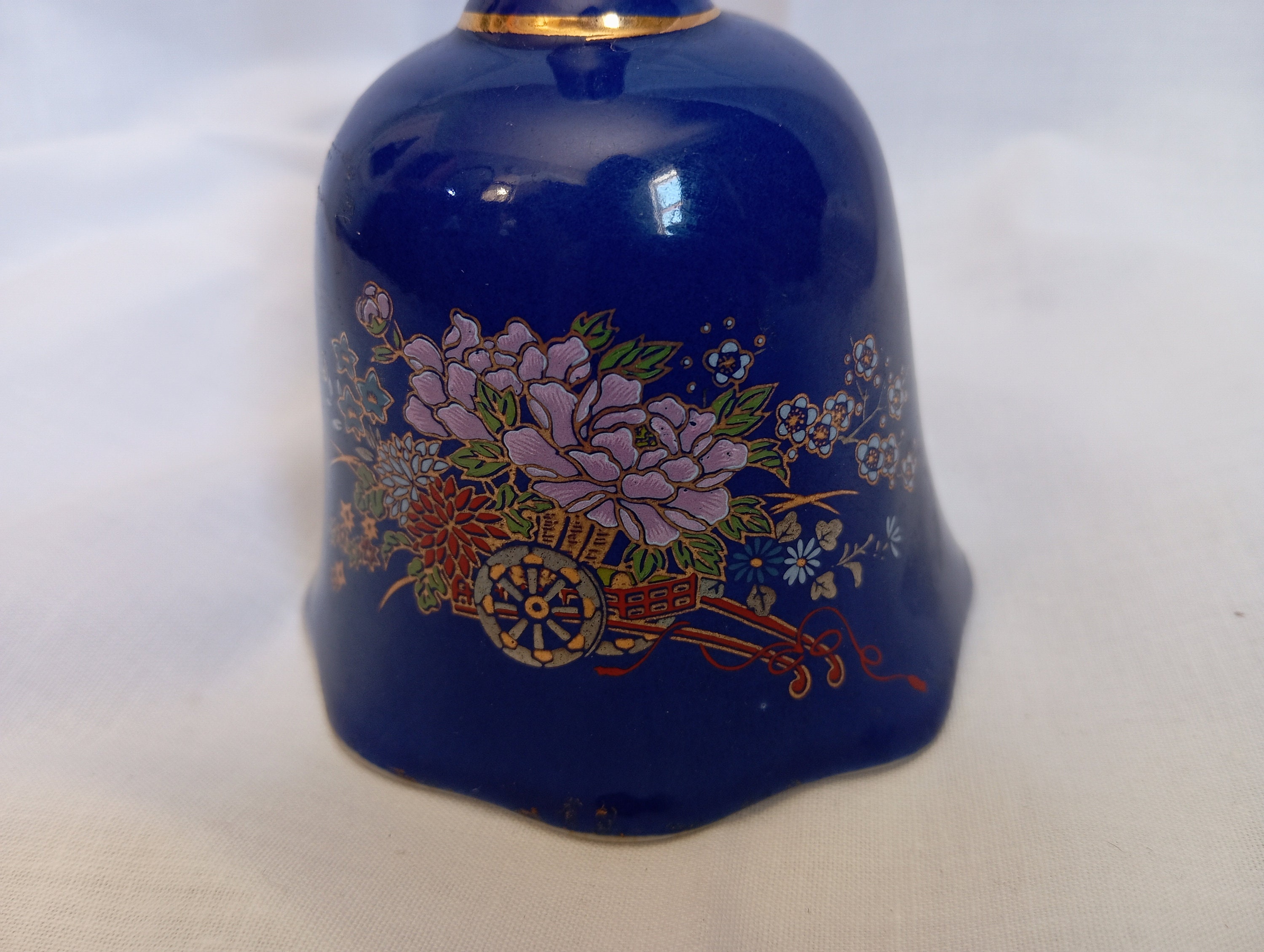Vintage Porcealin Cobalt Blue Bell - Etsy