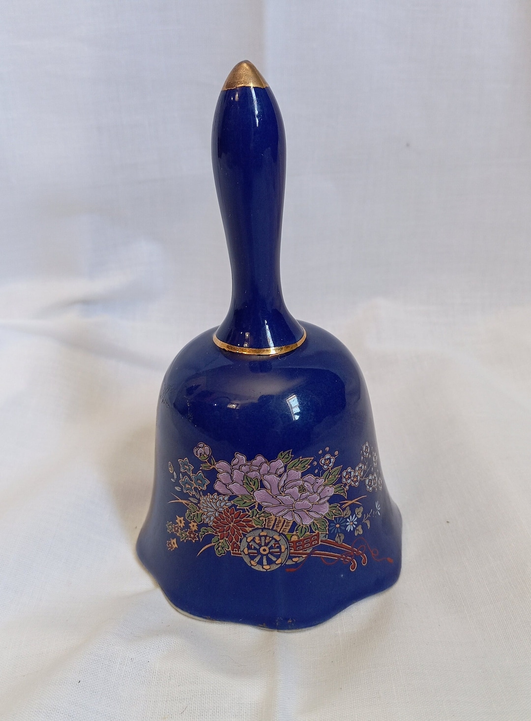 Vintage Porcealin Cobalt Blue Bell - Etsy