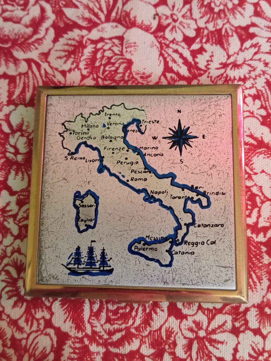 Vintage Italian Powder Compact - Etsy