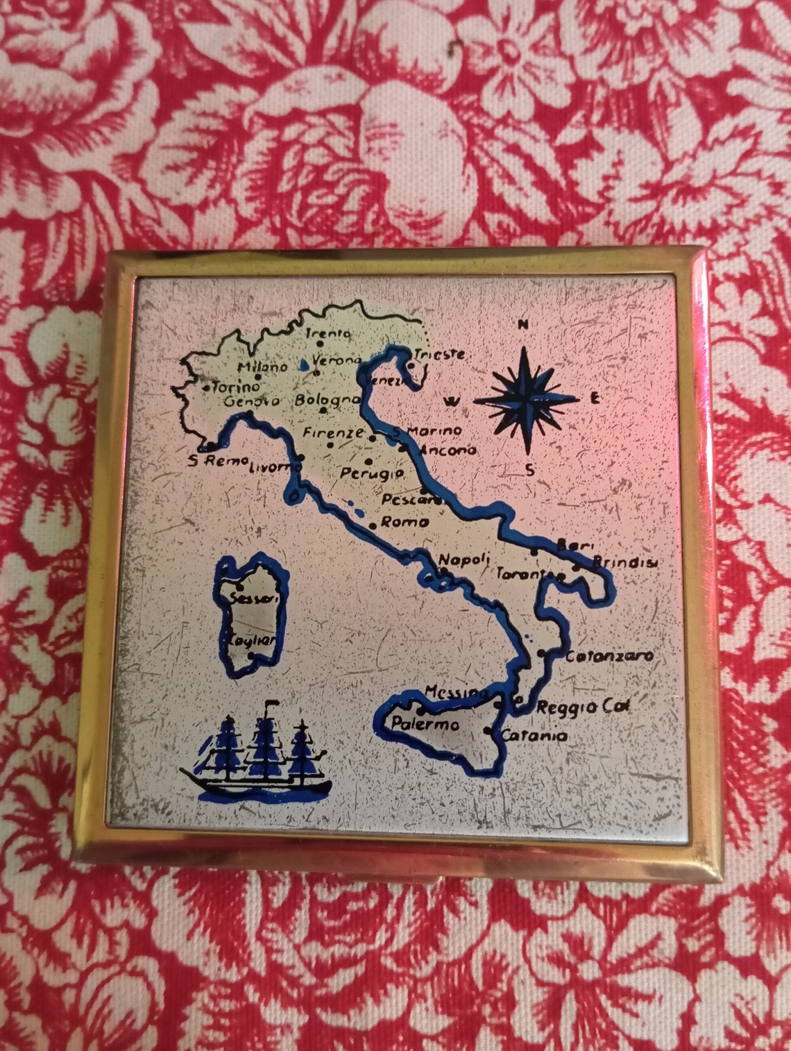 Vintage Italian Powder Compact - Etsy