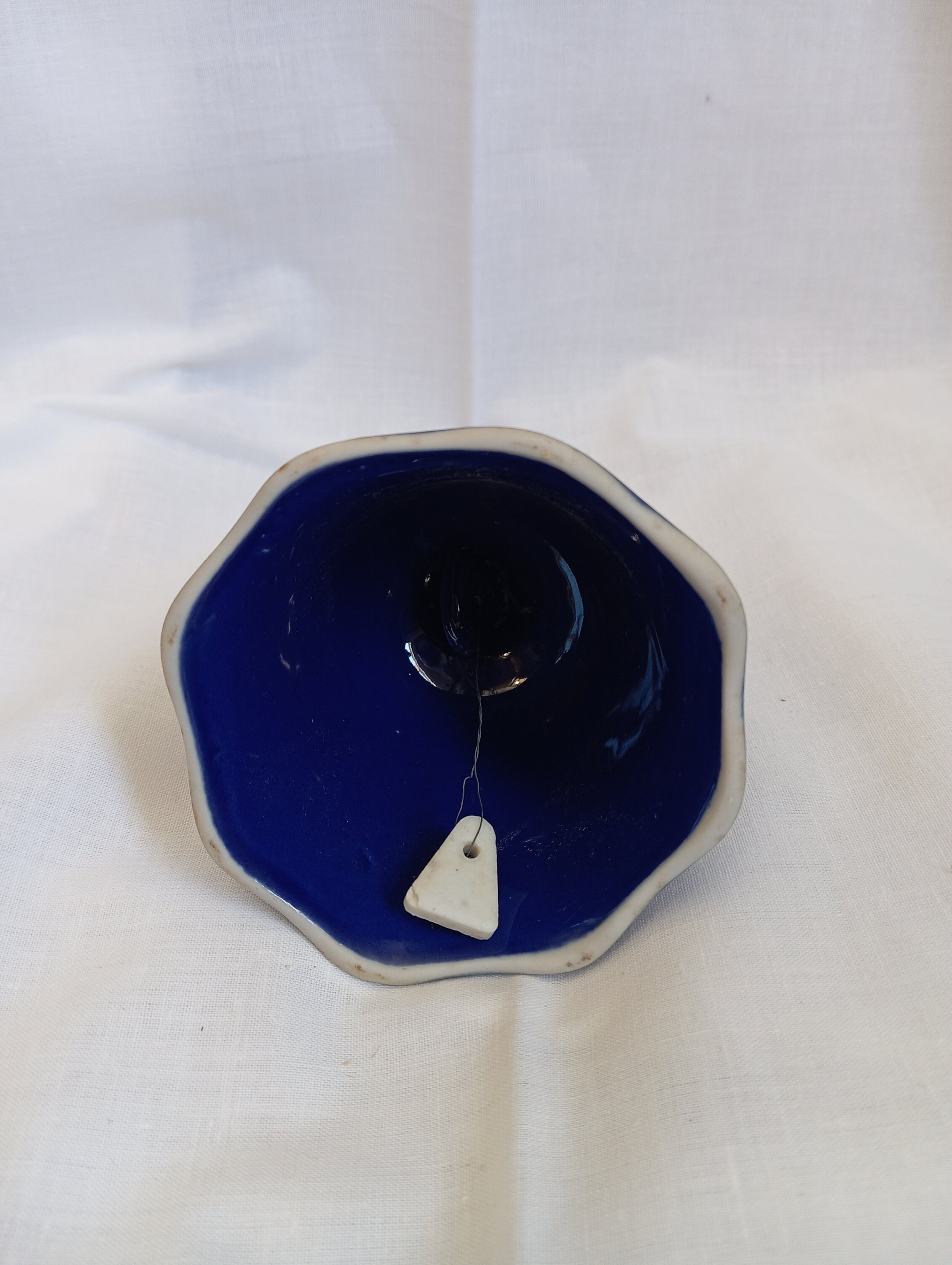 Vintage Porcealin Cobalt Blue Bell - Etsy