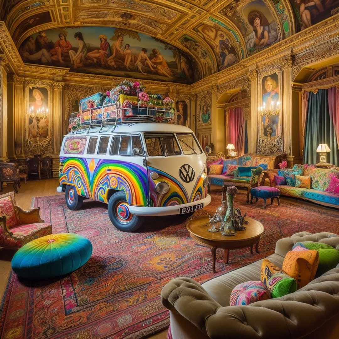 VW Camper Mansion Toy Art Canvas Wrap on Wooden Frame 10x10 to ...
