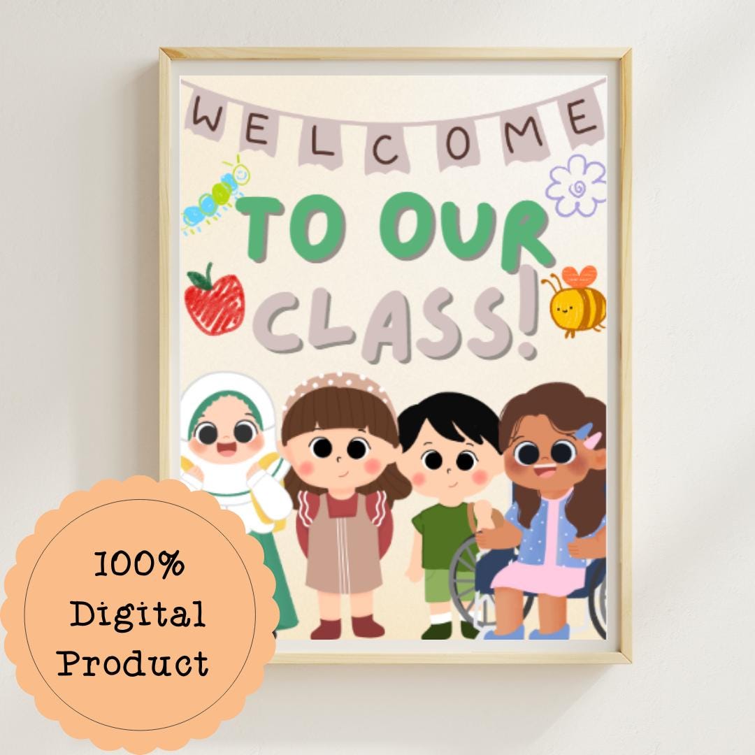 Welcome to Our Class Poster, Digital Download *cute* *diverse ...