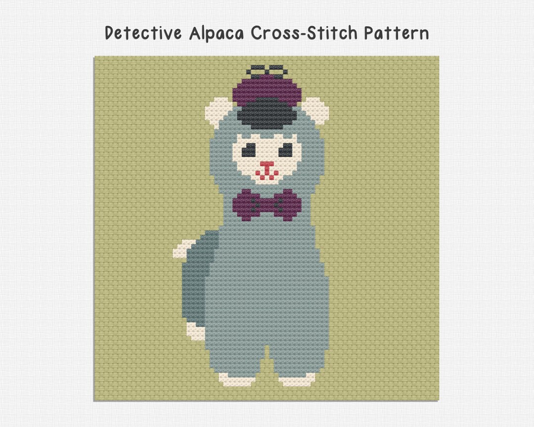 Detective Alpaca Counted Cross Stitch Pattern PDF Chart File Digital ...